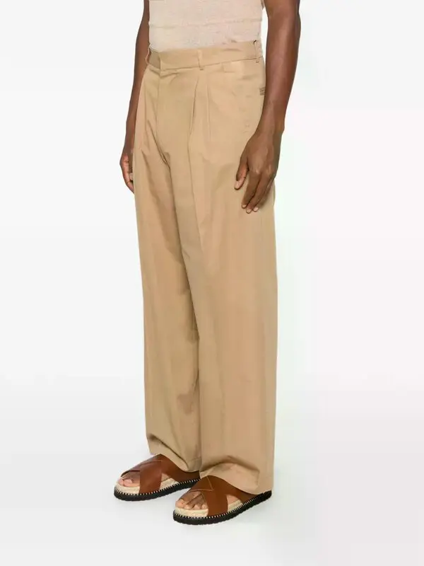 AMARANTO Pleated Straight-leg Trousers - Neutrals