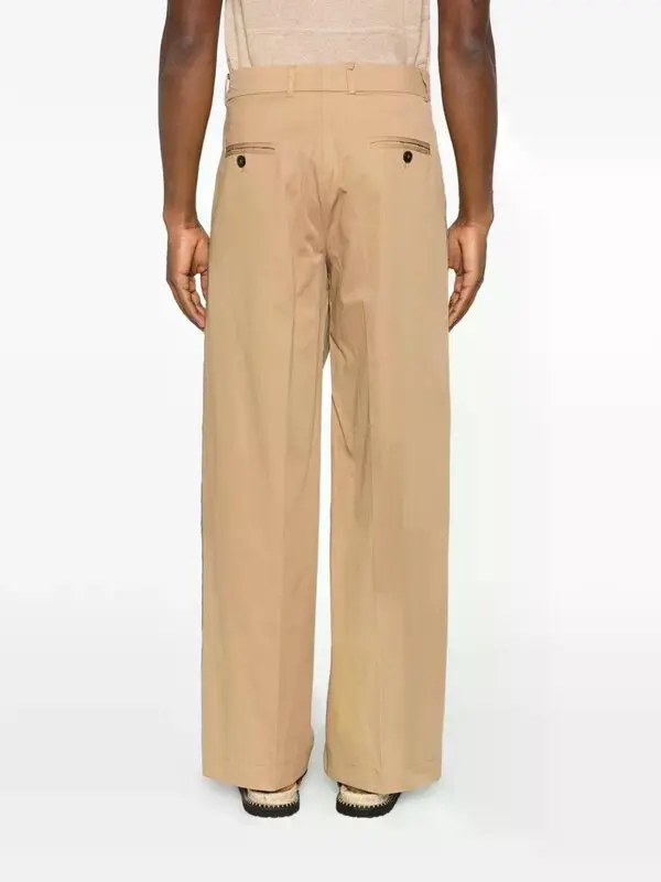 AMARANTO Pleated Straight-leg Trousers - Neutrals