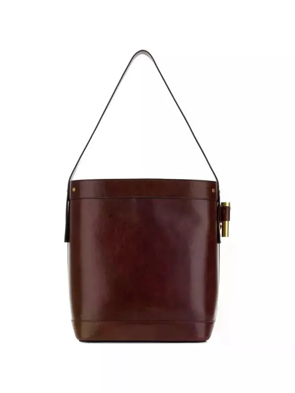 Versace Pivot Large Leather Bucket Bag