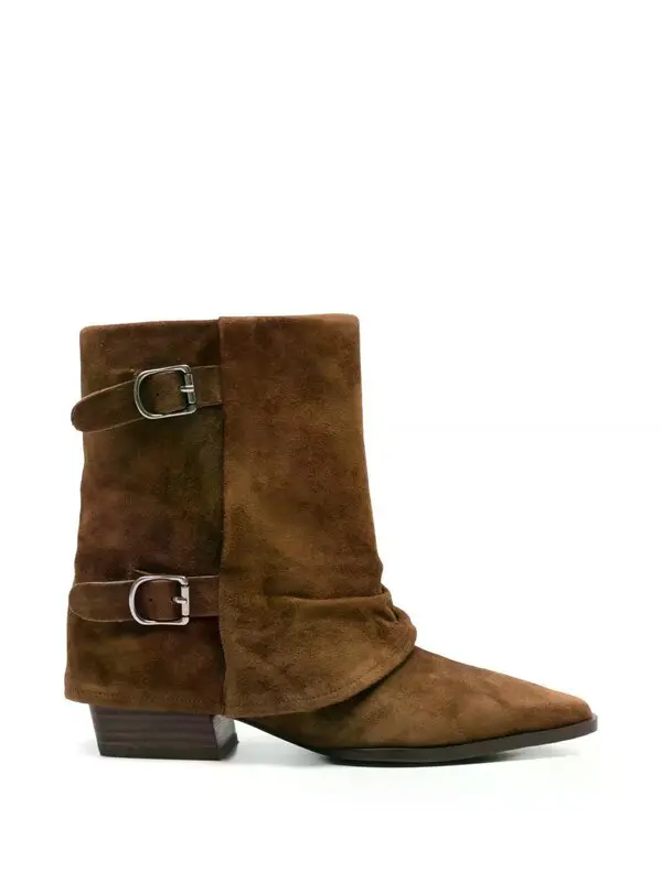 SERGIO MORETTI FIRENZE Buckle-strap Slouchy Ankle Boots
