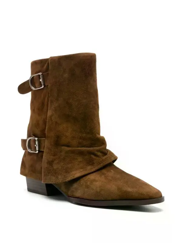 SERGIO MORETTI FIRENZE Buckle-strap Slouchy Ankle Boots