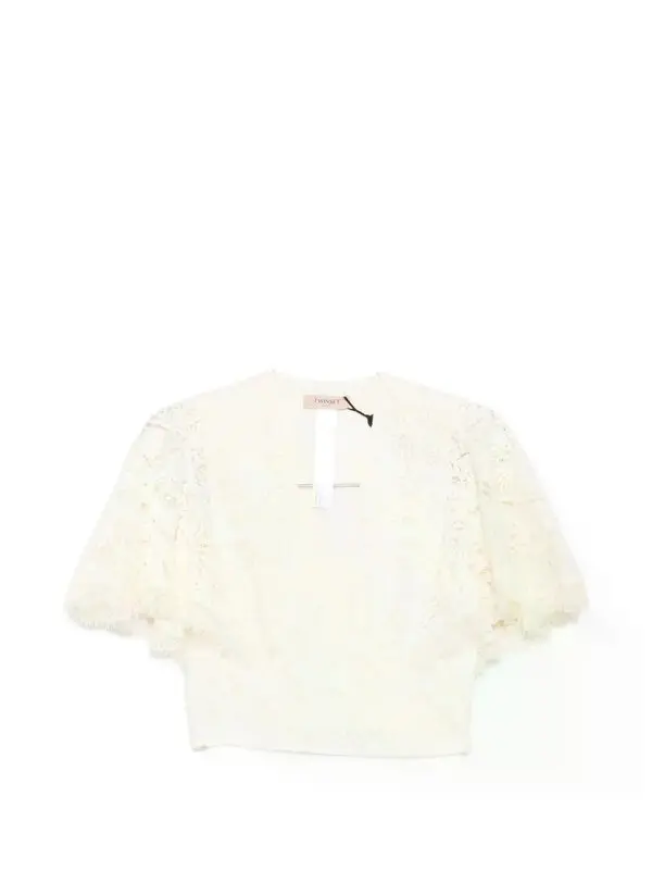 TWINSET Lace Flared-sleeves Blouse - Neutrals