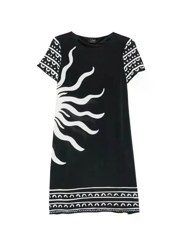 CLIPS Graphic-print Short-sleeve Dress