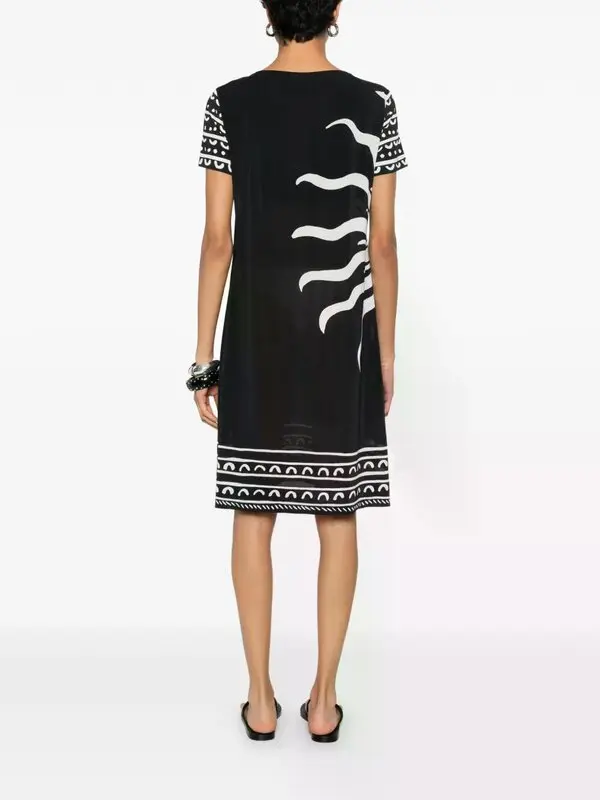 CLIPS Graphic-print Short-sleeve Dress