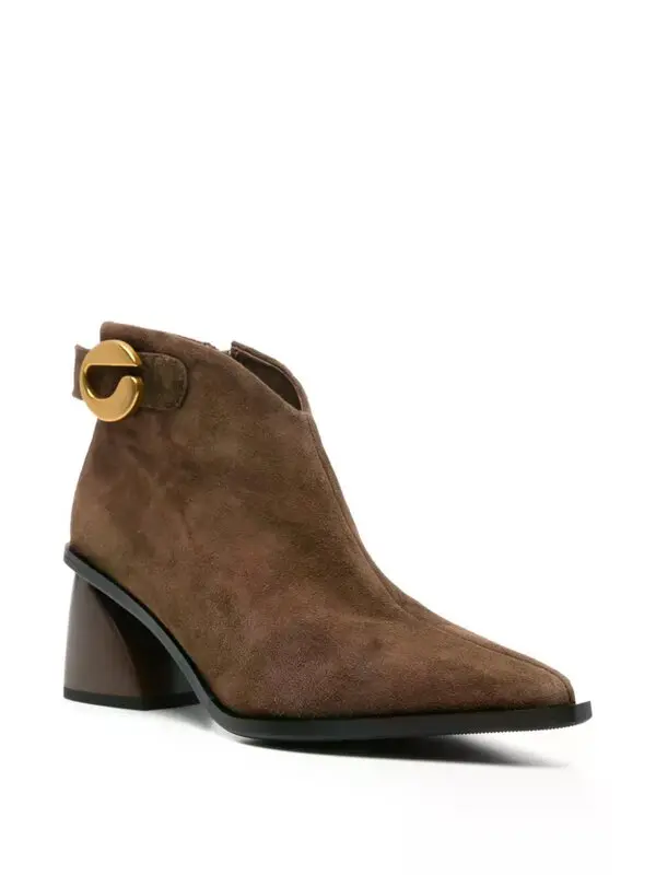 SERGIO MORETTI FIRENZE Sculptural-heel Suede Ankle Boots