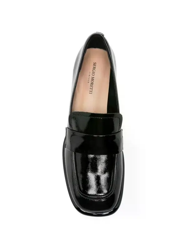 SERGIO MORETTI FIRENZE Patent-finish Square-toe Loafers