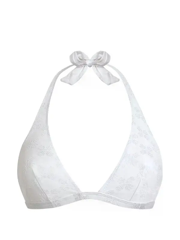 Vilebrequin Floral-jacquard Halterneck Bikini Top - White