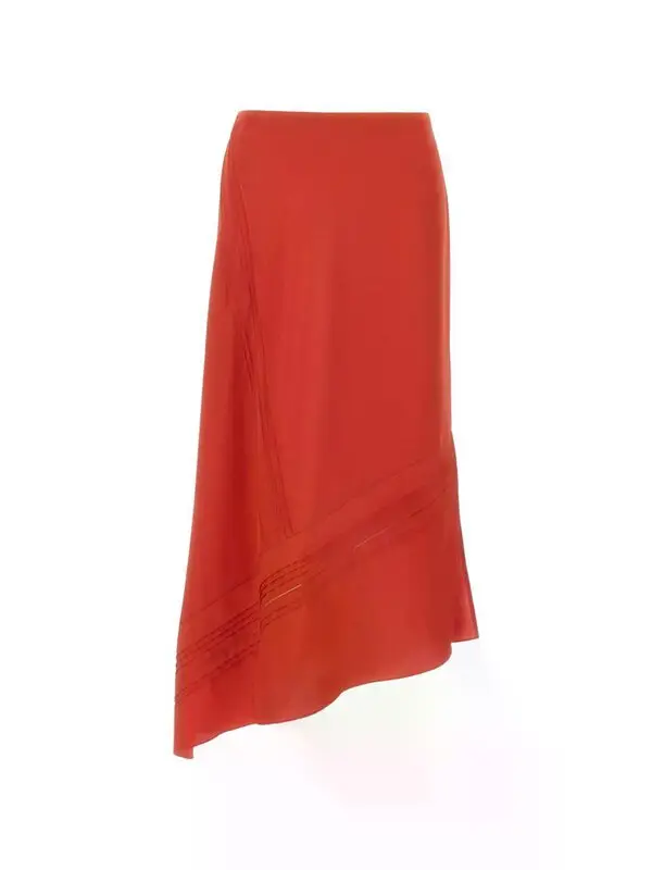 Vince Pintuck Asymmetric Midi Skirt - Red