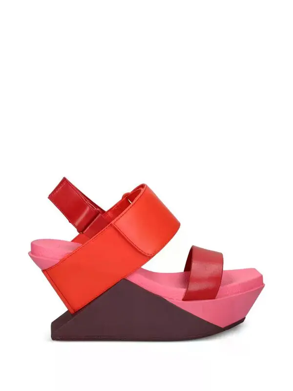 United Nude Delta Wedge Touch-strap Sandals - Red