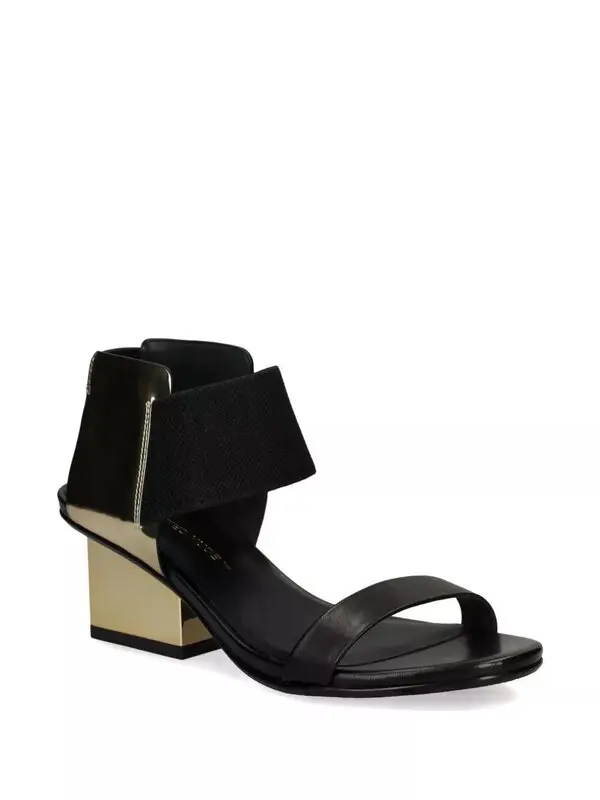 United Nude Raila Mid Metallic-effect Block-heel Sandals - Black