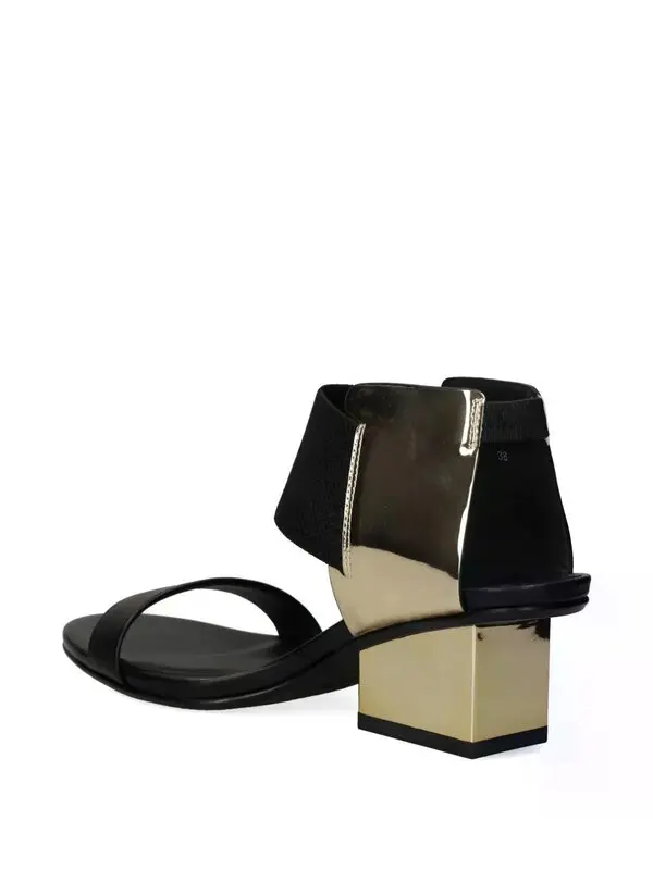 United Nude Raila Mid Metallic-effect Block-heel Sandals - Black