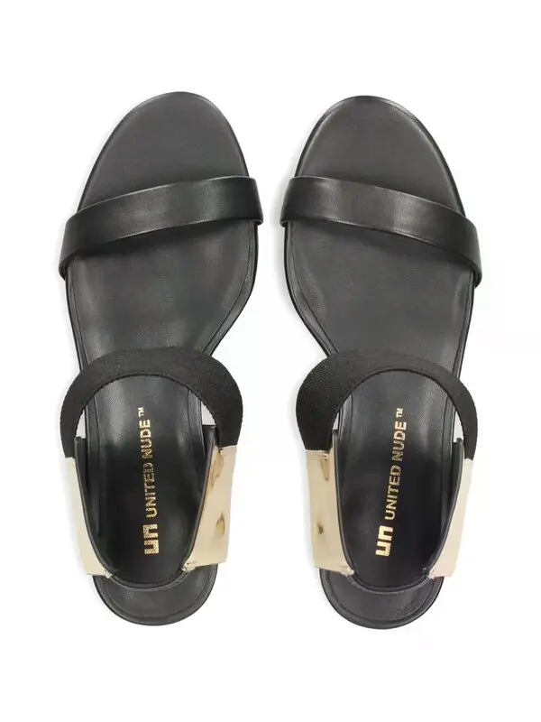 United Nude Raila Mid Metallic-effect Block-heel Sandals - Black