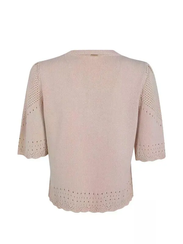 TWINSET Pointelle-knit T-shirt - Neutrals