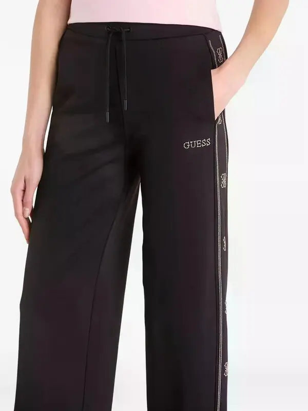 Guess Logo-embellished Track Pants - Black
