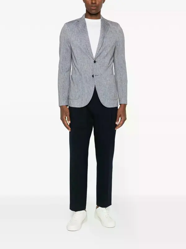 CIRCOLO 1901 Herringbone Single-breasted Blazer - Blue