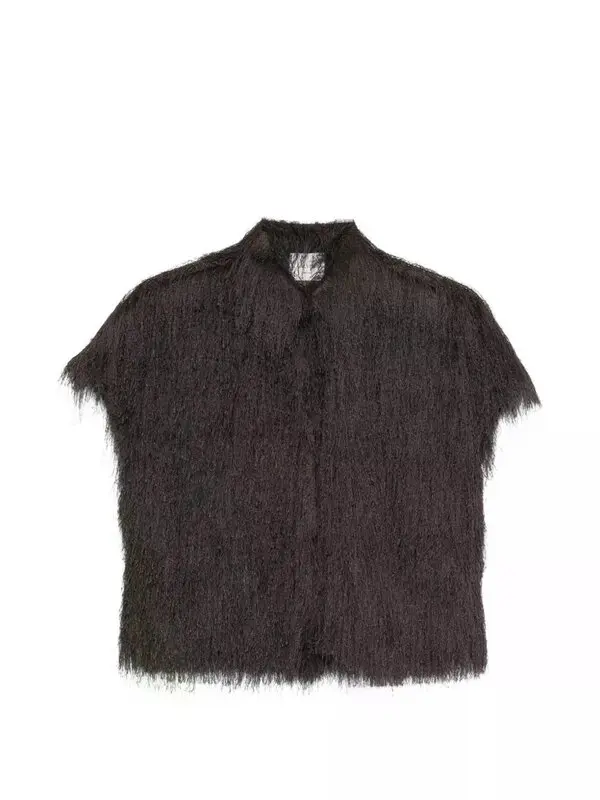 ALYSI Fringed Short-sleeve Top