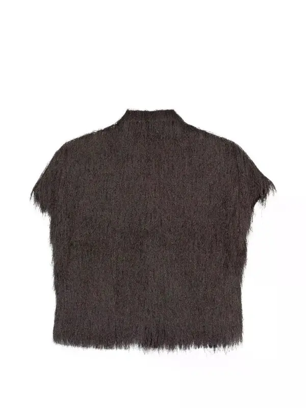 ALYSI Fringed Short-sleeve Top