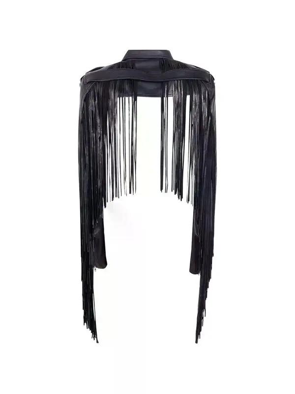 Rick Owens Fringe-trimmed Leather Jacket