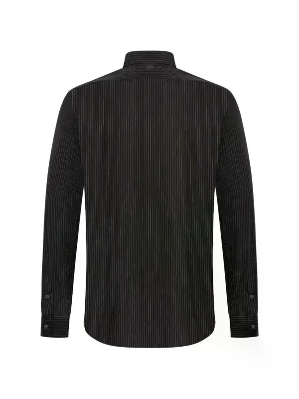 LOW BRAND Pinstriped Long-sleeve Shirt - Black
