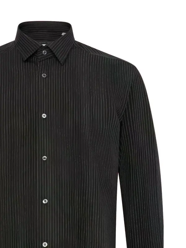 LOW BRAND Pinstriped Long-sleeve Shirt - Black