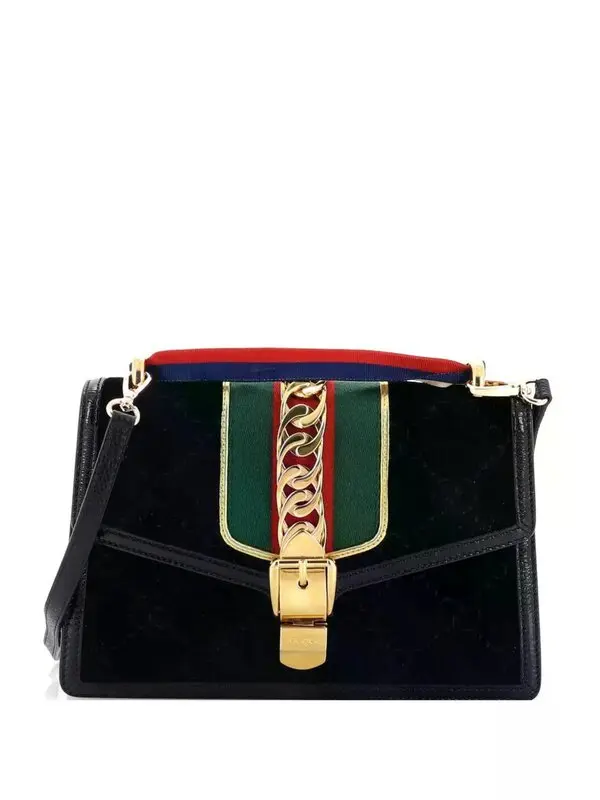 Gucci Sylvie Shoulder Bag Gg Velvet Small