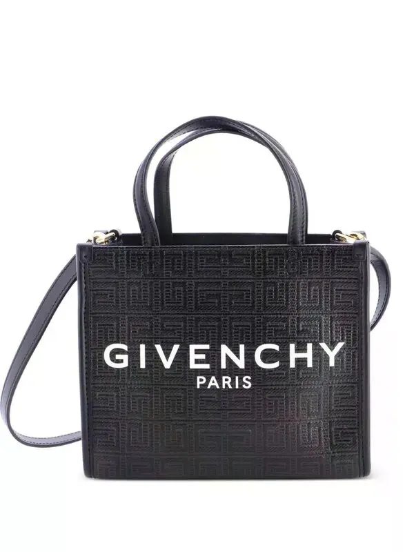 Givenchy 4g Embossed Coated Canvas Mini Tote Bag - Black