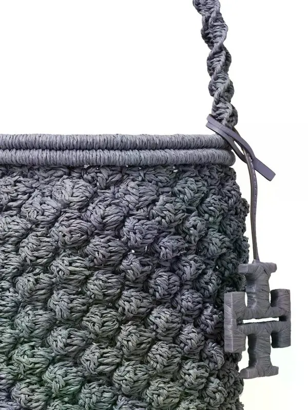 Tory Burch Ella Hand-crocheted Popcorn Bucket Bag - Grey