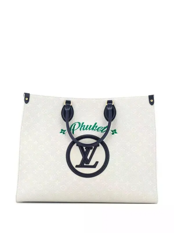 LOUIS VUITTON Onthego Limited Edition Cities Gm Tote Bag - Neutrals