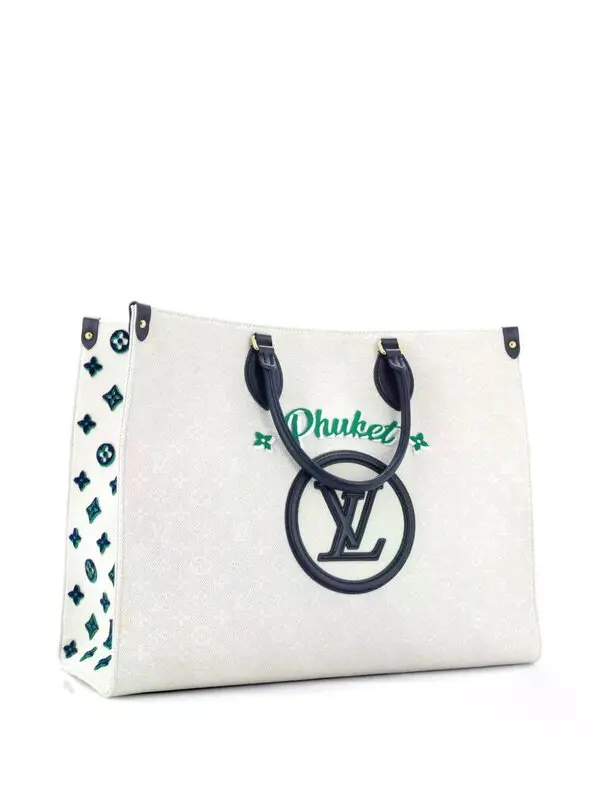 LOUIS VUITTON Onthego Limited Edition Cities Gm Tote Bag - Neutrals