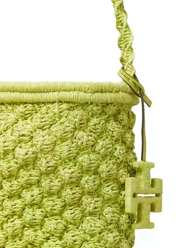 Tory Burch Ella Hand-crocheted Popcorn Bucket Bag - Green