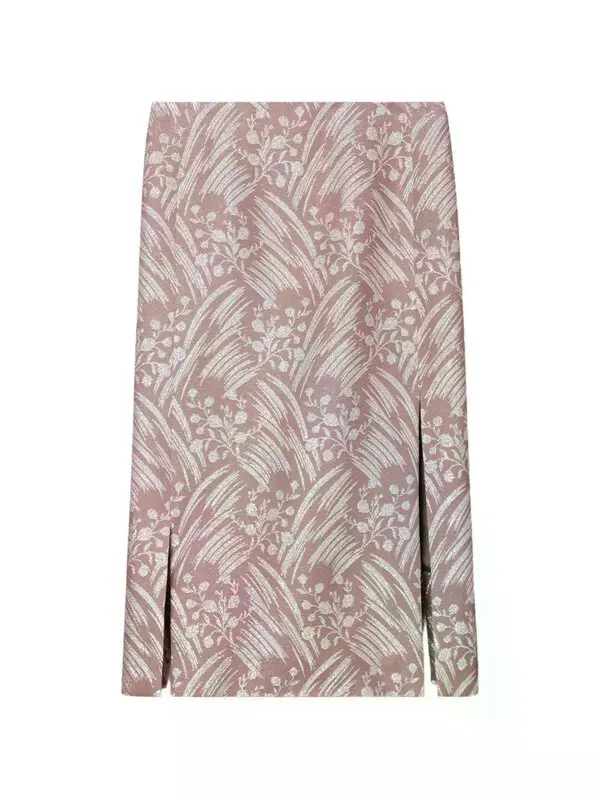 Tory Burch Silk Jacquard Skirt - Pink