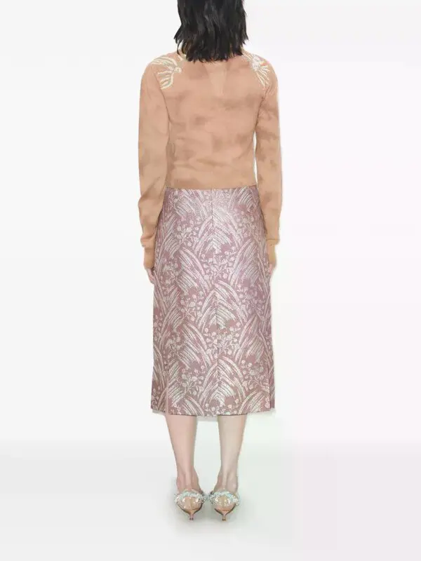 Tory Burch Silk Jacquard Skirt - Pink