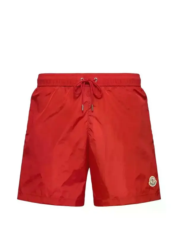 Moncler Logo-patch Drawstring Swim Shorts - Red