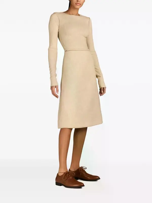 MARK-OFF Ribbed-knit Midi Skirt