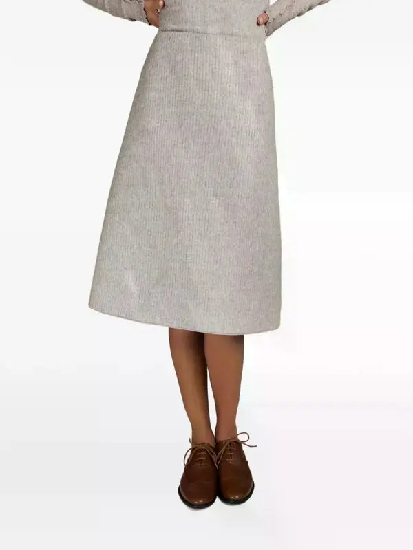 MARK-OFF Ribbed-knit Midi Skirt