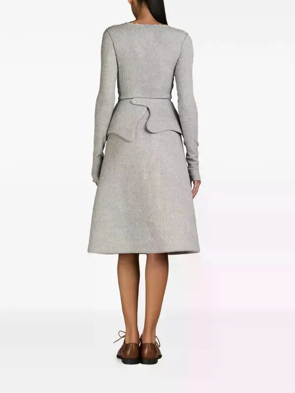 MARK-OFF Ribbed-knit Midi Skirt
