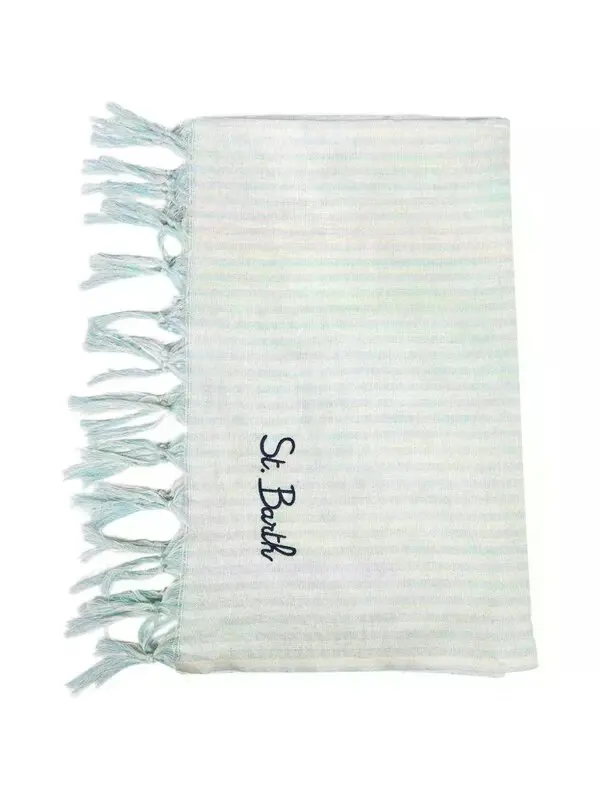 MC2 SAINT BARTH Striped Beach Towel - White