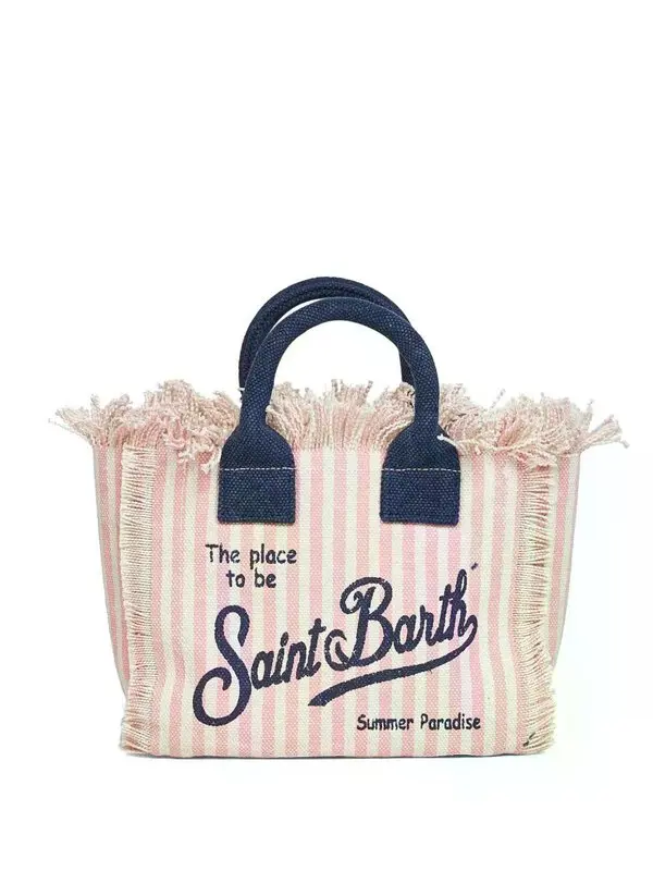 MC2 SAINT BARTH Mini Striped-pattern Tote Bag - Pink