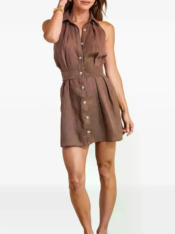HEVRON Domino Halter-neck Mini Dress