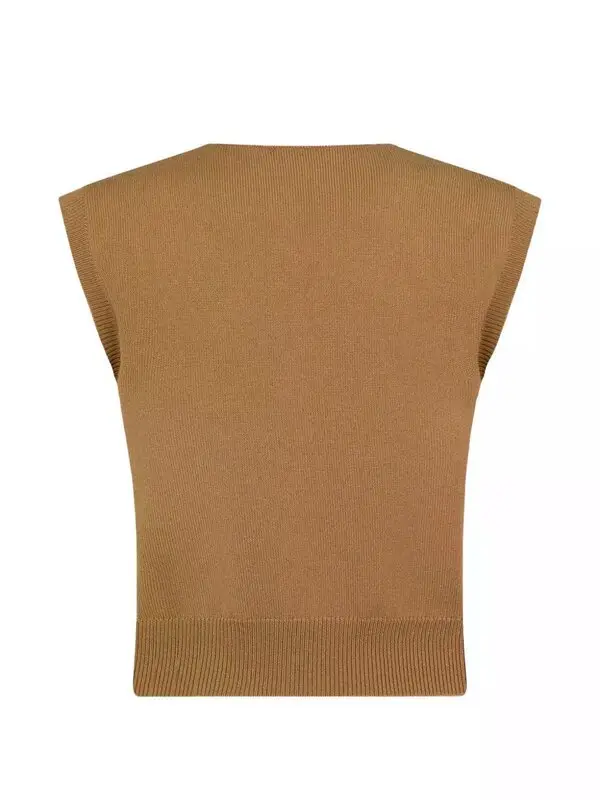 BLAZÉ MILANO Button-up V-neck Knitted Gilet - Brown
