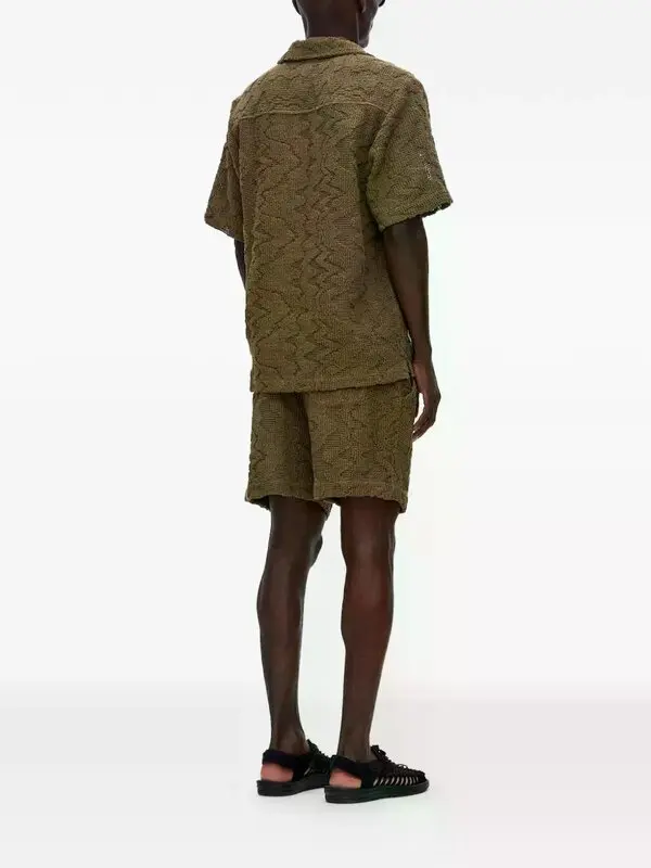 OAS Company Jacquard-knit Geometric-pattern T-shirt