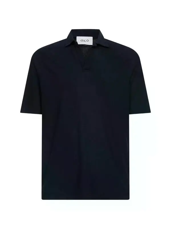 D4.0 V-neck Collared T-shirt - Blue