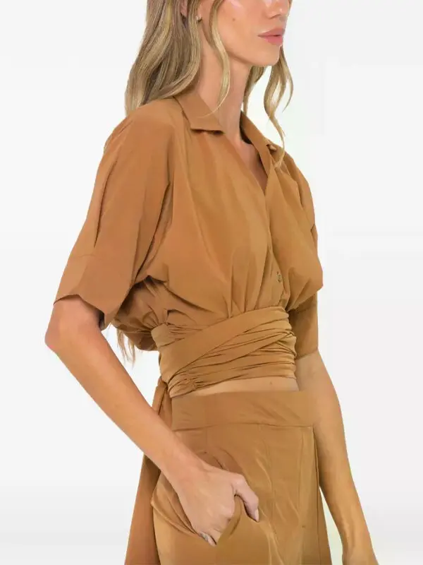 JBQ Halle Wrap-around Cropped Blouse