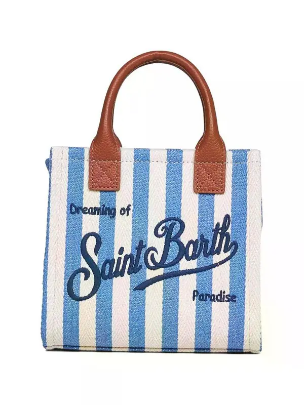 MC2 SAINT BARTH Mini Vanity Logo-embroidered Tote Bag - Blue