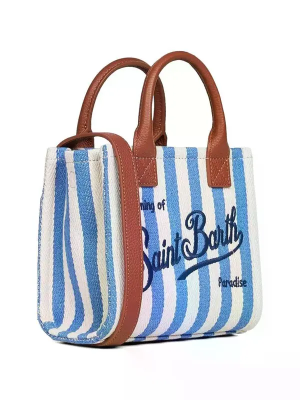 MC2 SAINT BARTH Mini Logo-embroidered Tote Bag - Blue