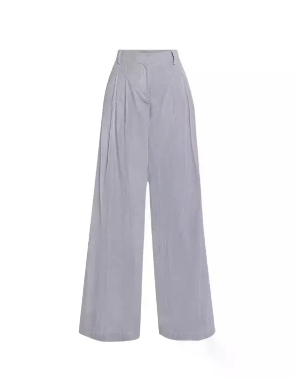 TWP Striped Pleated Palazzo Pants - Blue