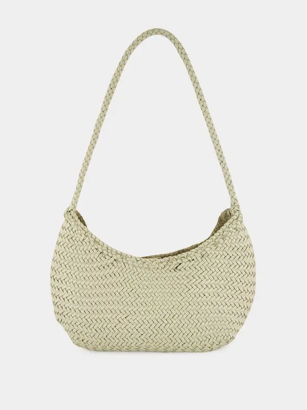 Dragon Diffusion Nova Luna Pearl Woven Leather Bag - Cream