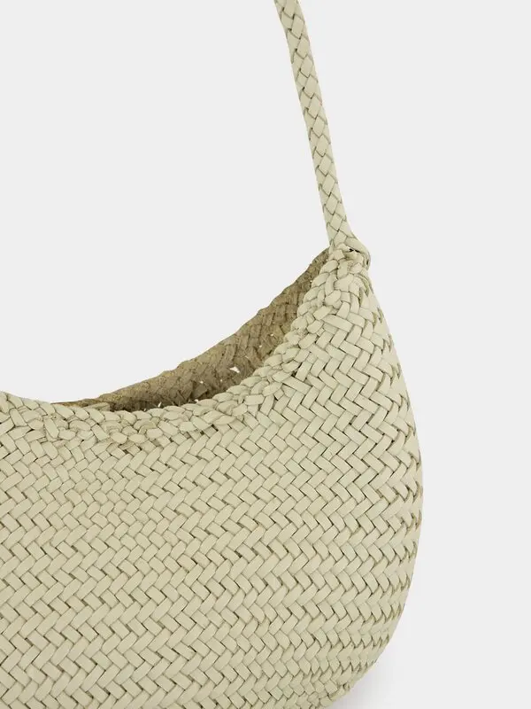 Dragon Diffusion Nova Luna Pearl Woven Leather Bag - Cream