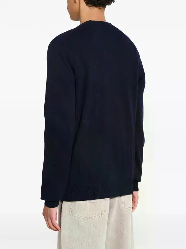 Comme Des Garçons Heart-patch V-neck Sweater