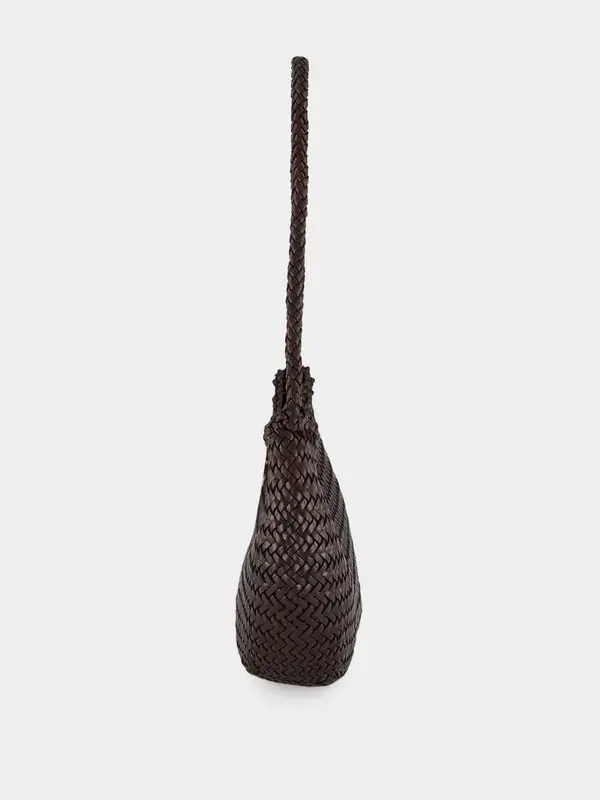 Dragon Diffusion Nova Luna Woven Leather Shoulder Bag - Brown